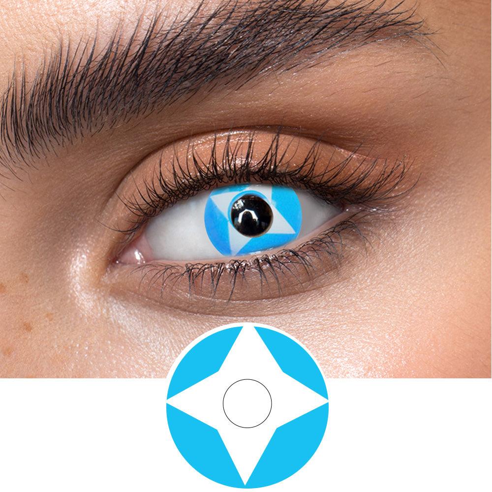 EyeCandys Cosplay 001 Blue 4-Point Star Color Contacts - Halloween