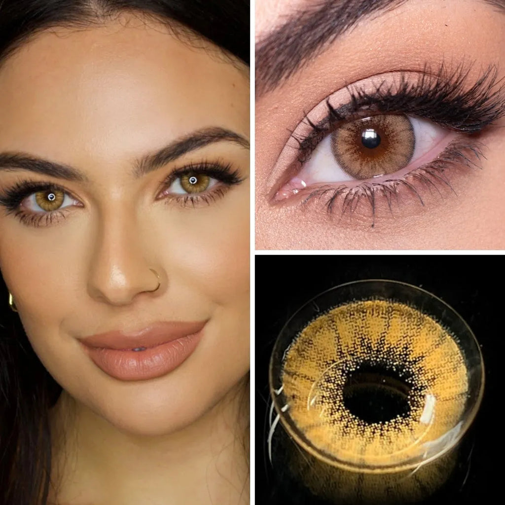 Natural Desire Brown Color Contacts Realistic for Dark Eyes | EyeCandys