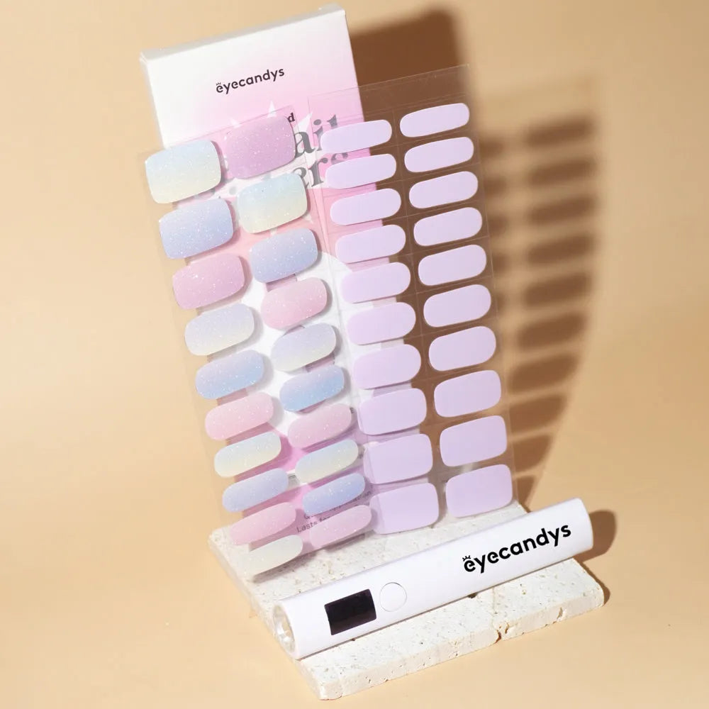 Gel Nail Sticker Starter Kit 3pk - Semicured Gel Nail Strips Real Gel ...