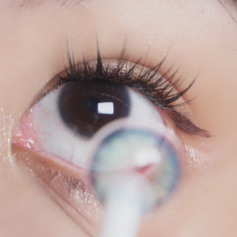 EyeCandys Isla Blue Grotto Color Contact Lens for Dark Eyes - WITH POWER