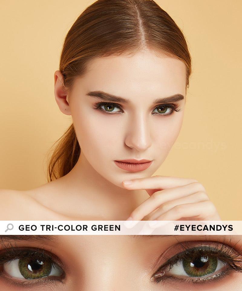 Buy GEO Tri-Color Green Colored Contacts | EyeCandys